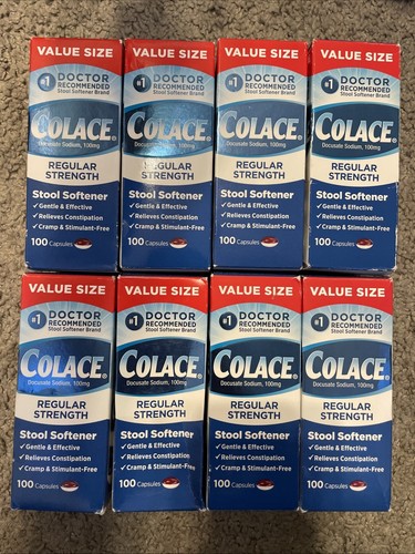 B LOT 8 Colace Regular Stool Softener 100mg Docusate Sodium 100/CT Ea ...