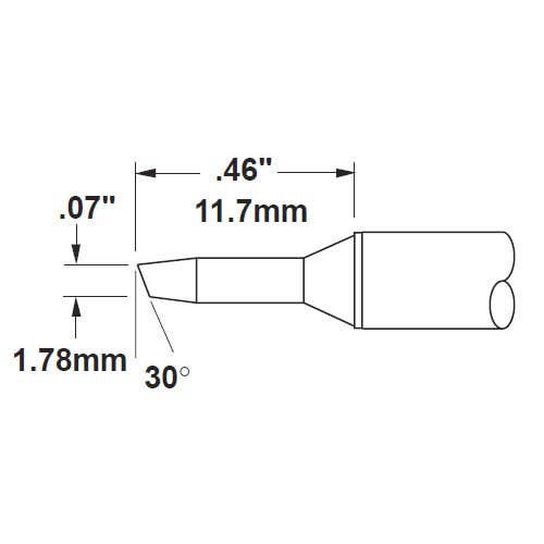 Metcal STTC-105 STTC 700 Series 30deg./.07in. x .46in. Bevel Cartridge ...