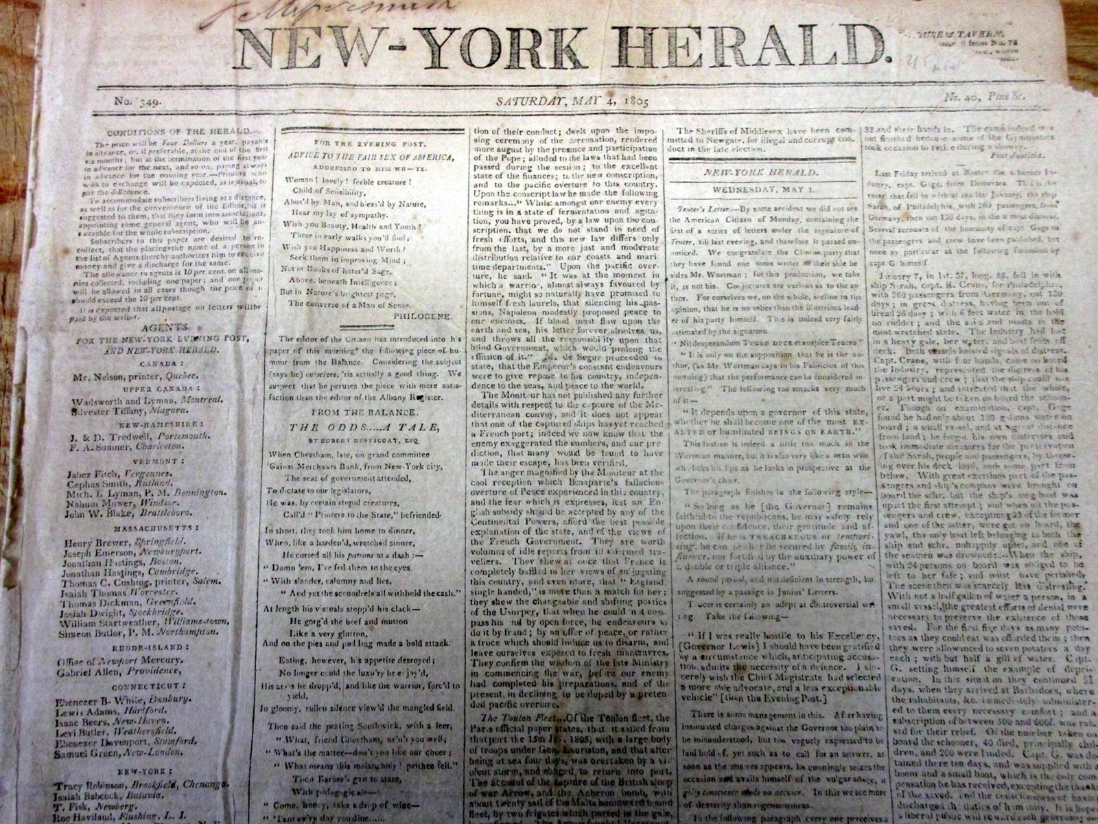 1805 newspaper US MINT NUMISMATICS report from YEAR of 1804 SILVER ...