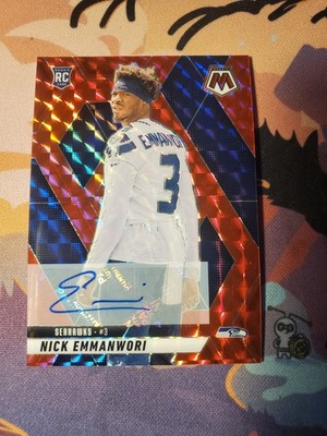 2025 Mosaic #321 Nick Emmanwori Red Mosaic Auto /199 Rookie Seahawks RC ...
