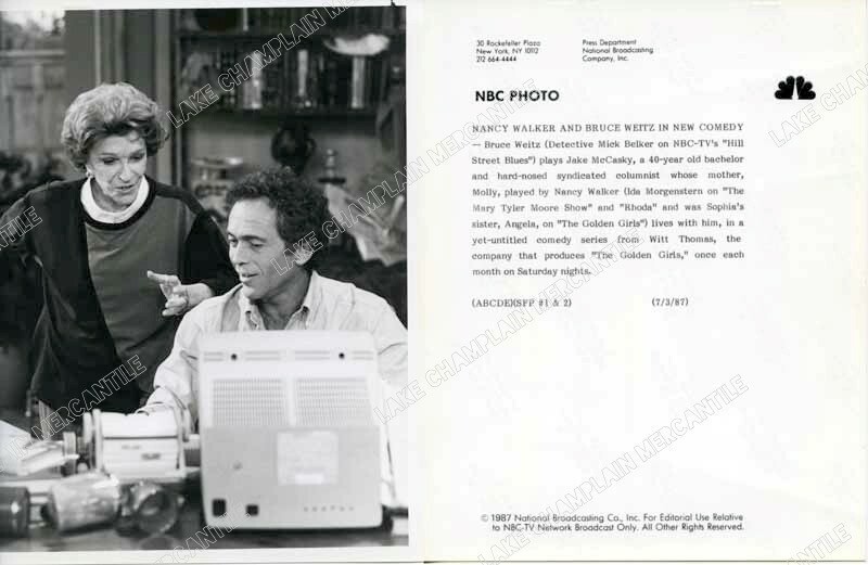 Mamas Boy Nancy Walker Bruce Wentz Press Photo 7X9 1987 rhoda McMillan ...