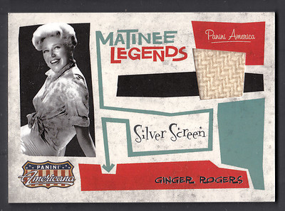 Ginger Rogers 2011 Panini Americana Matinee Legend Worn Relic Card ...