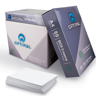 A4 Paper 80gsm Quality Printer Paper White Plain Copier box 5 reams ...