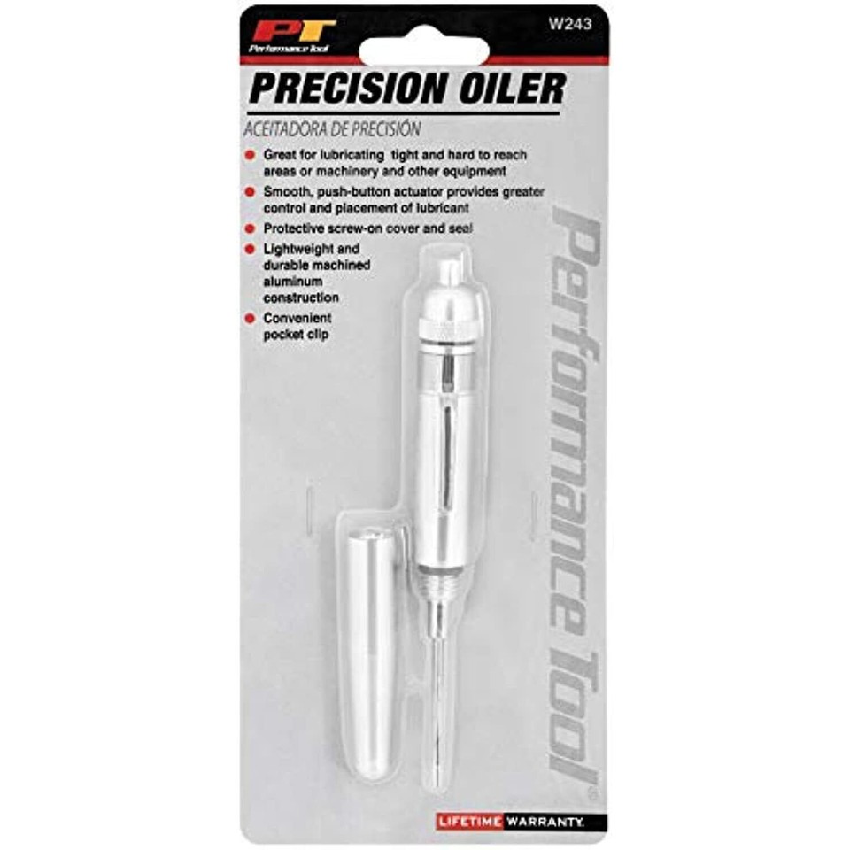 Performance Tool W243 Aluminum Precision Oiler Lubricator Push Button ...