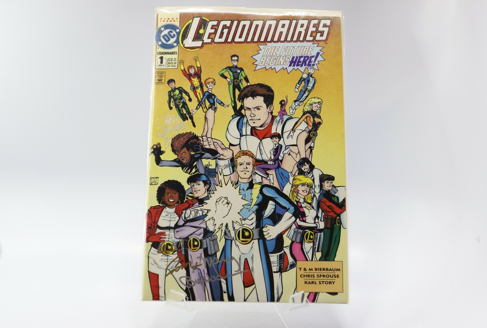 DC Comics Legionnaires #1 1993 Signed by Tom & Mary Bierbaum & Chris ...