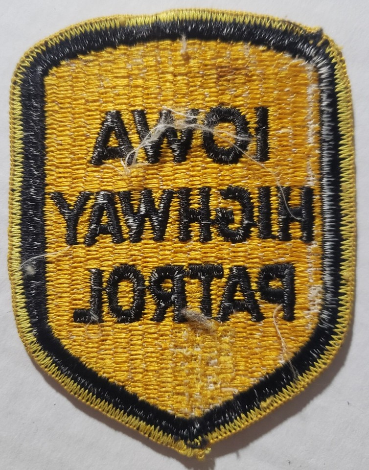 VINTAGE USA IOWA HIGHWAY PATROL POLICE UNIFORM SHOULDER SLEEVE PATCH ...