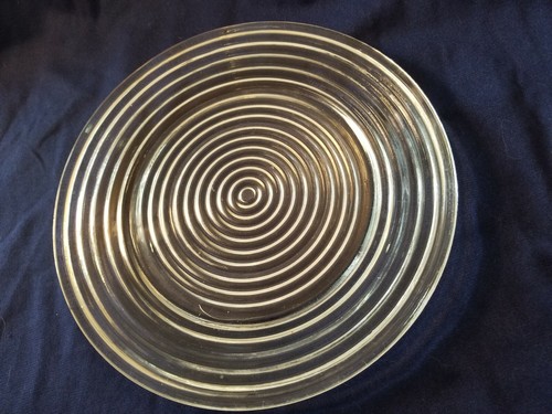 Vintage Clear Glass Manhattan Round Ribbed Cake Plate Anchor Hocking | eBay