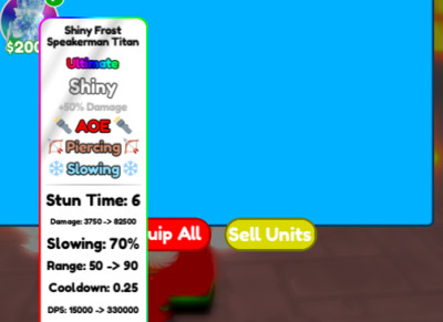 Shiny Frost Speakerman - TTD - Roblox - New ultimate - Toilet Tower ...