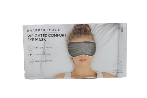 Sharper Image Weighted Comfort Eye Mask Grey Gray Hot Cold Insert Light ...
