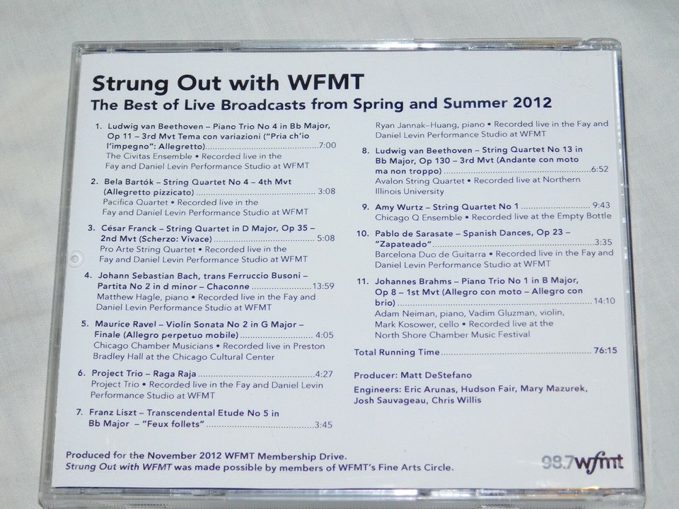 Strung Out with WFMT 98.7 November 2012 Membership Drive CD | eBay