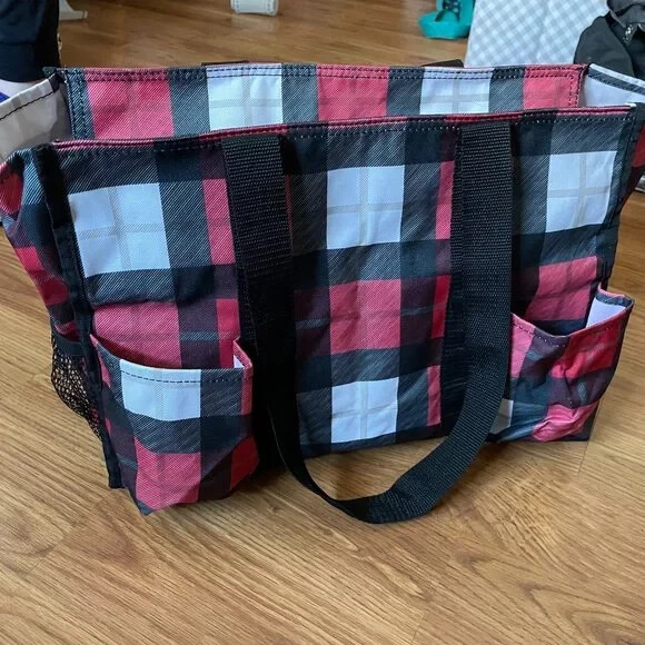 thirty one Zip Top Organizing Utility Tote in Check Mate | eBay