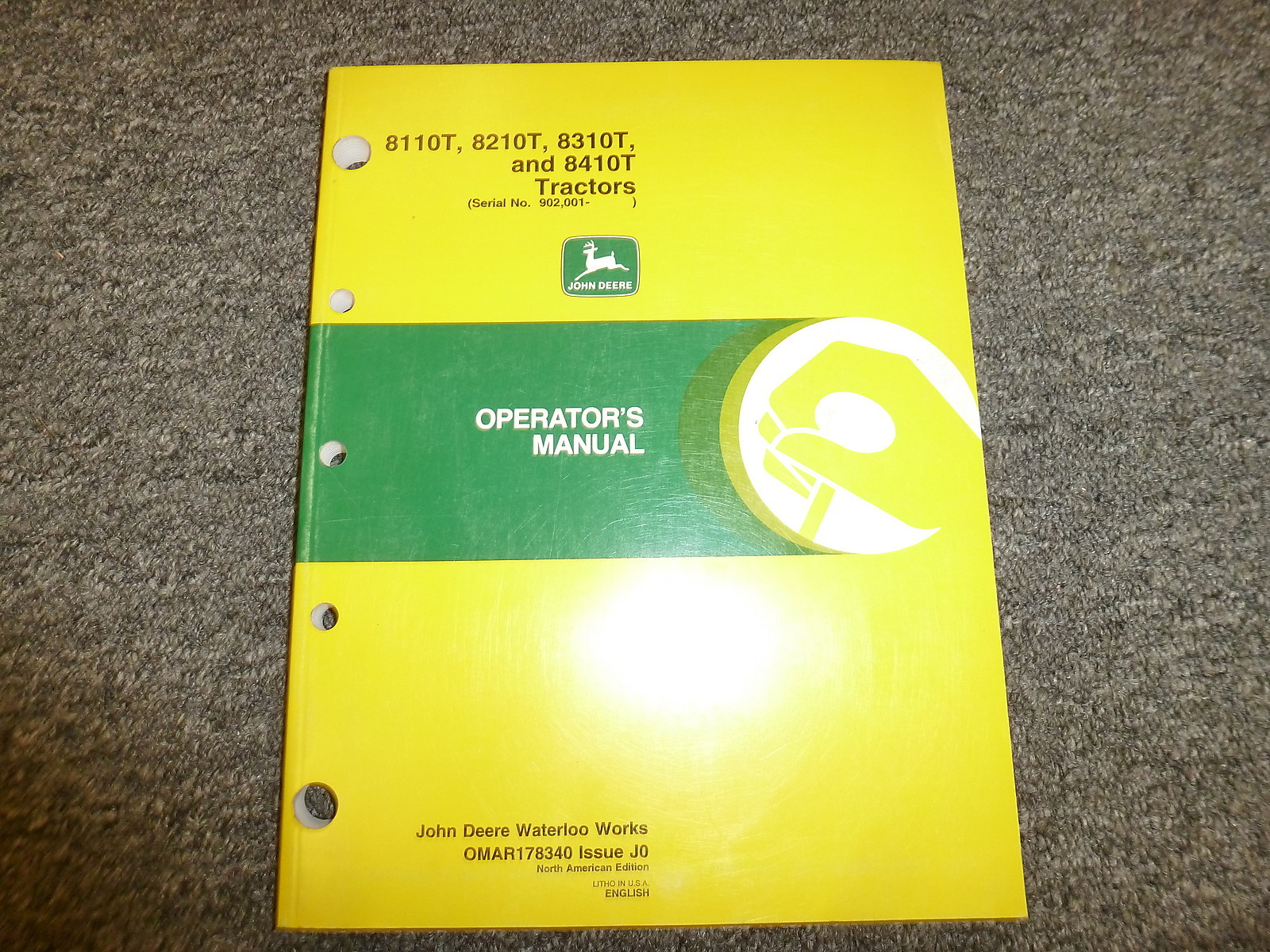 John Deere 8110T 8210T 8310T 8410T Tractor Owner Operator Manual ...