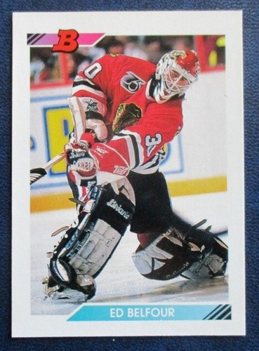 ED BELFOUR Chicago BLACKHAWKS 1992-93 BOWMAN HOCKEY CARD #90 | eBay