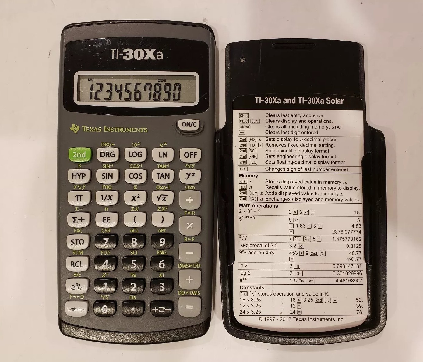 Texas Instruments TI-30Xa Calculator with Cover Contains Battery | eBay