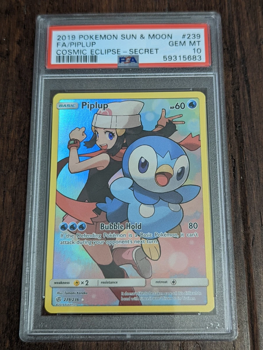 PSA 10 GEMME COMME NEUF - Dawn's Piplup Full Art sm11b 052/049 CHR 2019 Pokémon Japonais