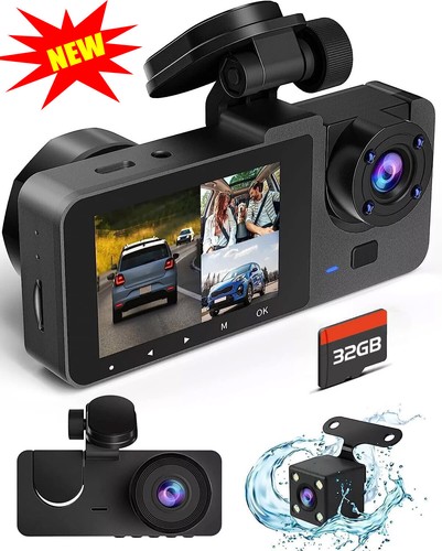 4K Dual Lens Car DVR Camera Dash Cam Front/Rear/Inside Video Recorder G ...