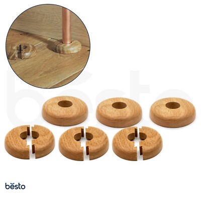 15mm Radiator Pipe Cover Low Profile Lacquered Rosette Wooden Pipe ...