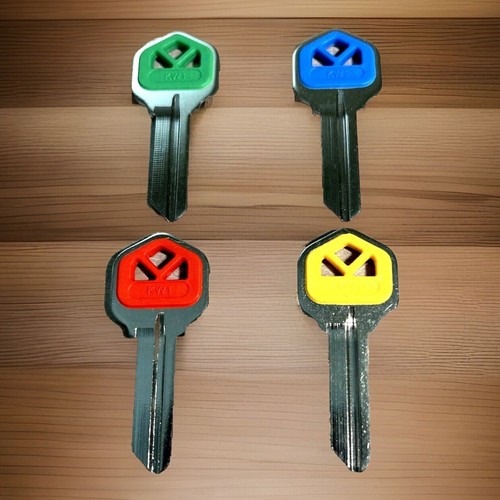 4 PK COLOR TABBED KWIKSET KW-1 House Key Blanks Maintenance Home ...