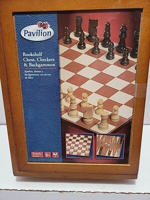 Pavilion "Classic Chess & Checkers & Backgammon " wood travel case ...