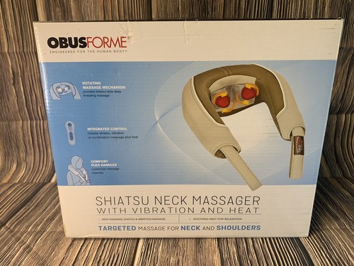 Obus Forme Deep Kneading Tissue Shiatsu Neck Massager With Heat W/Box ...