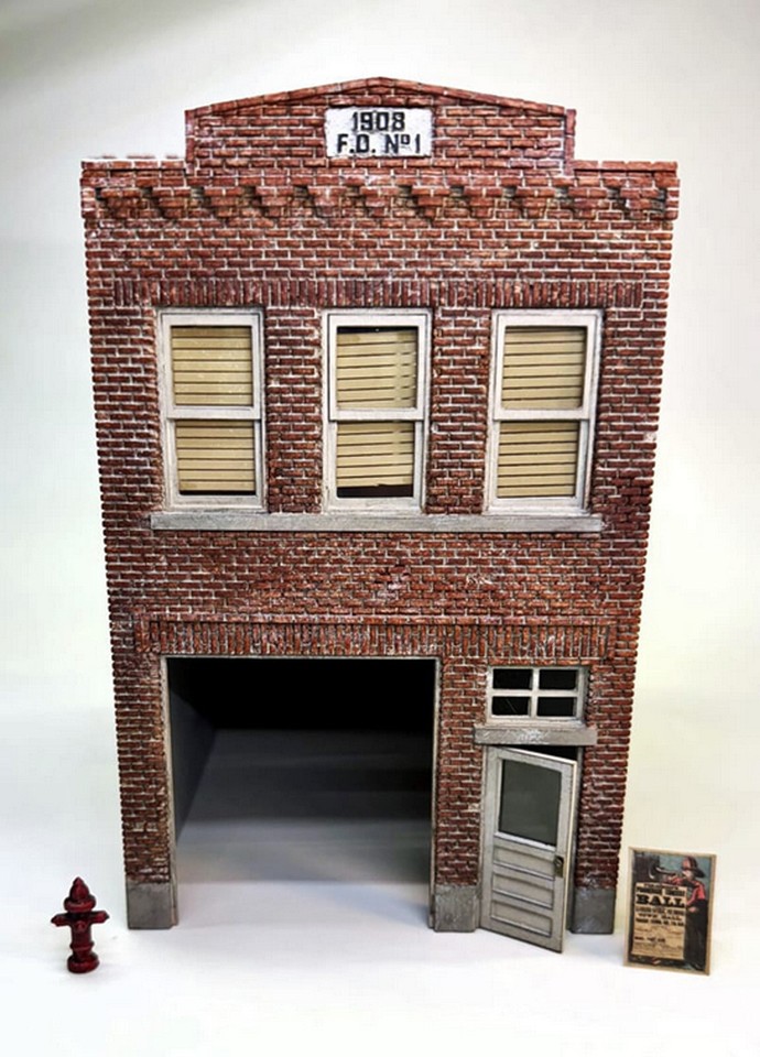 STINKWATER CRIK BRICK FIRE HOUSE O On30 Unpainted Resin Structure KIT ...