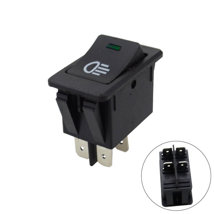 5xCar 12V 35A Fog Light Rocker Toggle Switch Green LED Dashboard Kit ...