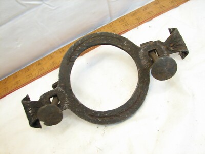 Antique Blacksmith Hand Forged Conestoga Covered Wagon Iron Chain Ring ...