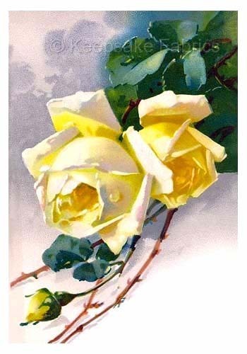 Yellow Roses Klein Crazy Quilt Fabric Block Multi Sizes Free Shipping ...