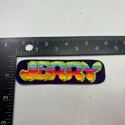 Vintage Funky Groovy Retro RAINBOW STYLE BARBARA NAME Patch Green Outline 001R | eBay