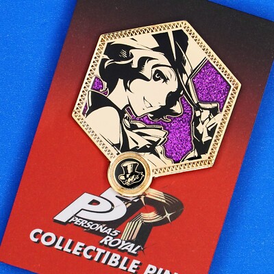 Persona 5 Royal Noir Haru Okumura All-Out Attack Golden Enamel Pin ...