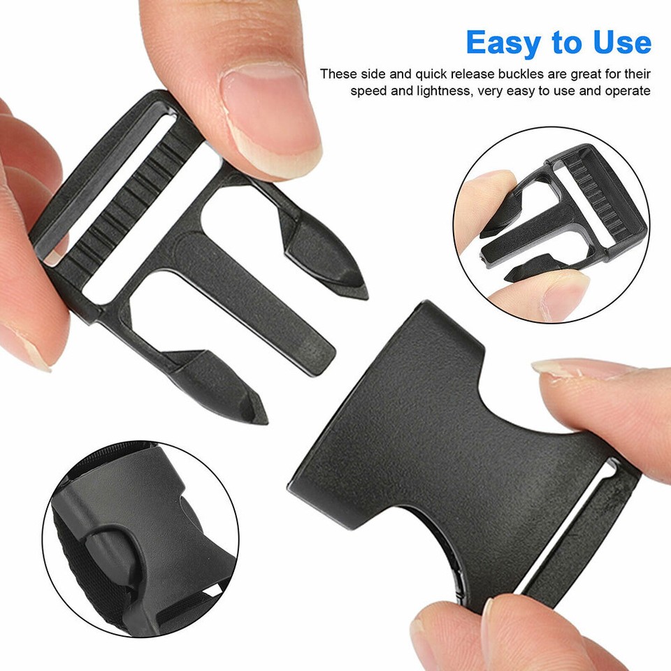 1 Inch 11 Yards Nylon Heavy Webbing Strap w/10 SET Plastic Buckle ...