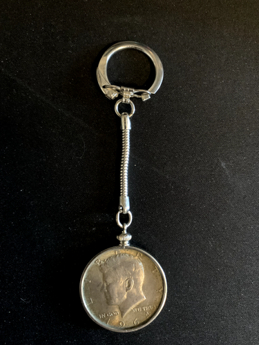 Vintage Toned 1964 Kennedy Half Dollar 90% Silver Coin in Bezel Chain ...