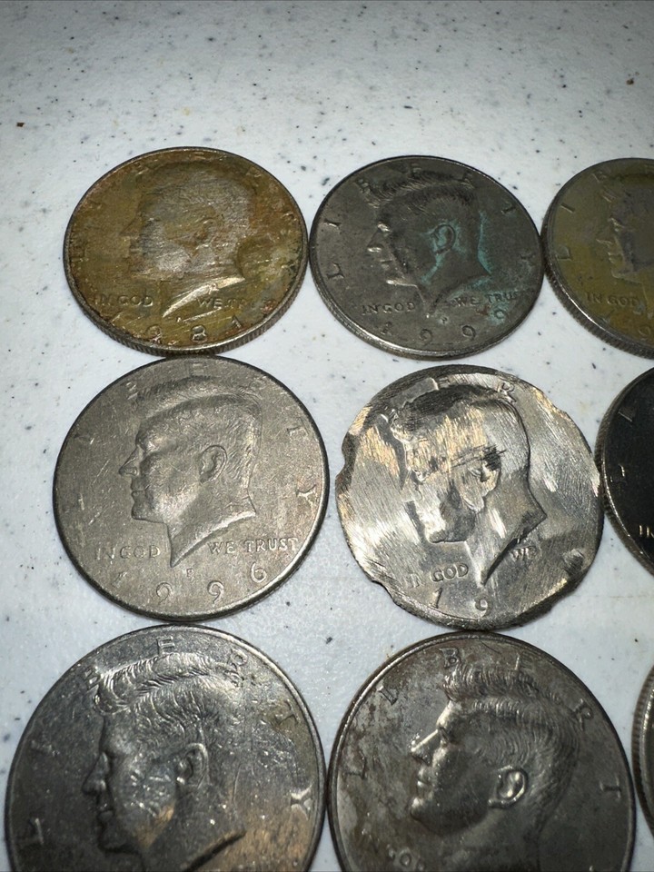 13 Coin Lot Kennedy Half Dollar Damage | eBay