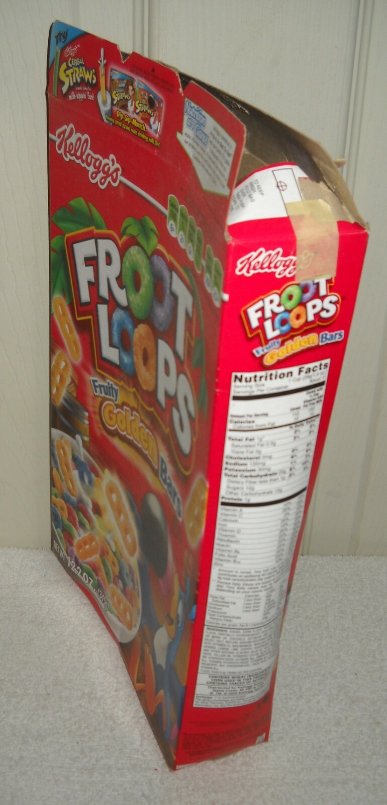 #10393 Kellogg's 2009 Froot Loops Fruity Golden Bars Cereal BOX ONLY | eBay