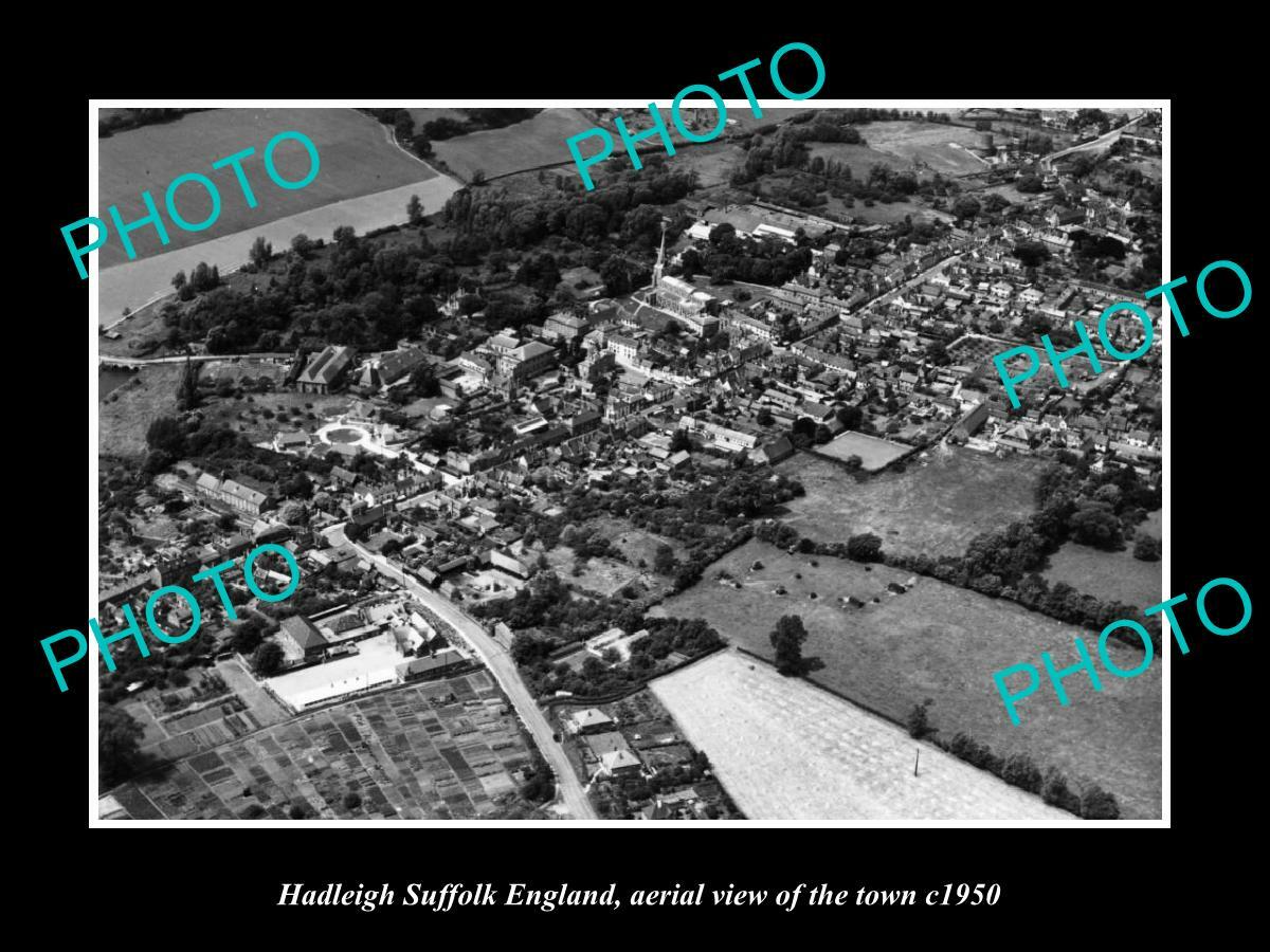 OLD 6 X 4 HISTORIC PHOTO OF HADLEIGH SUFFOLK ENGLAND, AERIAL VIEW OF ...
