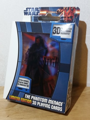 STAR WARS THE PHANTOM MENACE 3D LIMITED EDITION PLAYING CARDS NIP ...