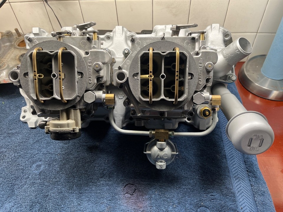 1957-1961 Chevy Corvette Carter WCFB 2x4 245 HP Dual Quad Setup ...