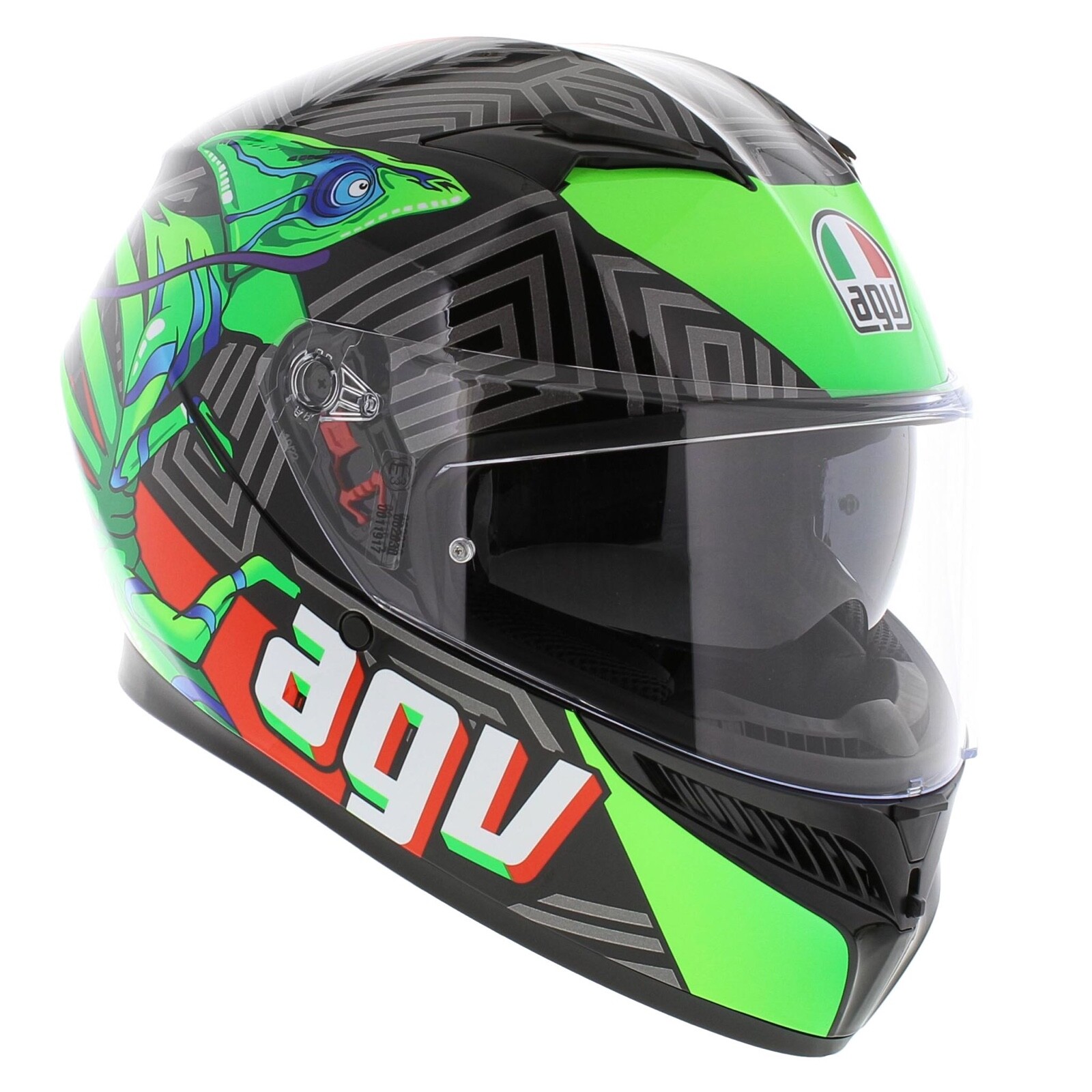 AGV K3 Kameleon Black Green Motorcycle Helmet Pinlock ECE2206 Fast Free ...