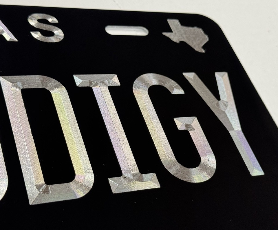 REFLECTIVE Custom Texas TX Any State Car Tag Diamond Etched Front ...