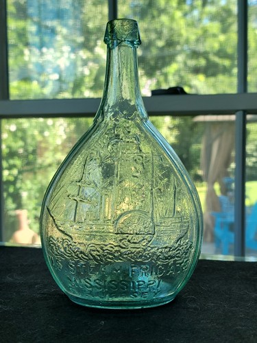 American historical flask, GI-112, Kossuth & Frigate Mississippi, Comp ...