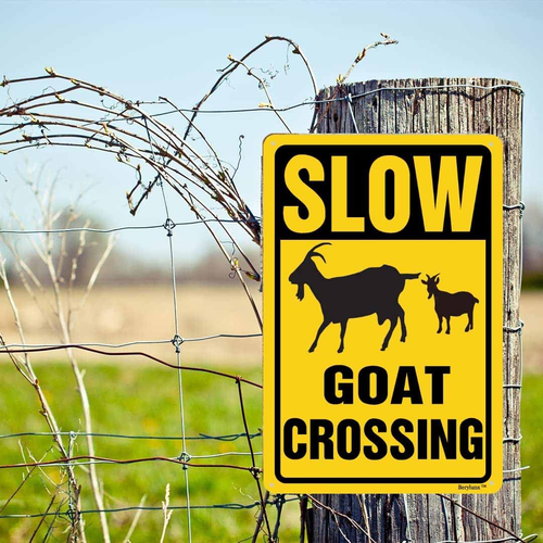 Goat Crossing Signs,Slow Down Signs,Slow Down Sign For Yard,Funny Slow ...