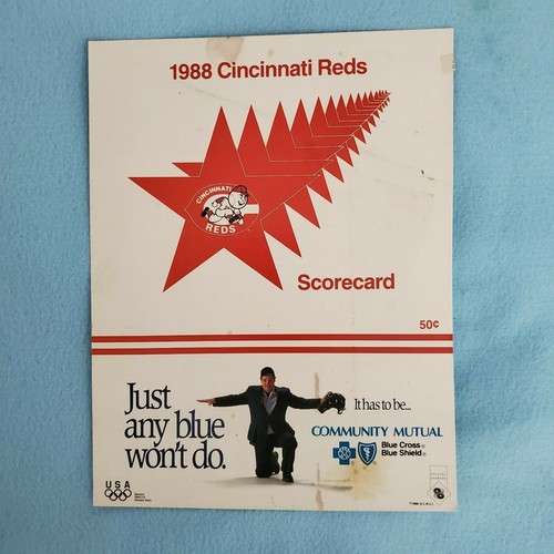 VINTAGE - CINCINNATI REDS SCORECARD 1988 | eBay