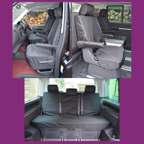 Volkswagen Caravelle 2015+ Tailored Waterproof Black Front and Rear ...
