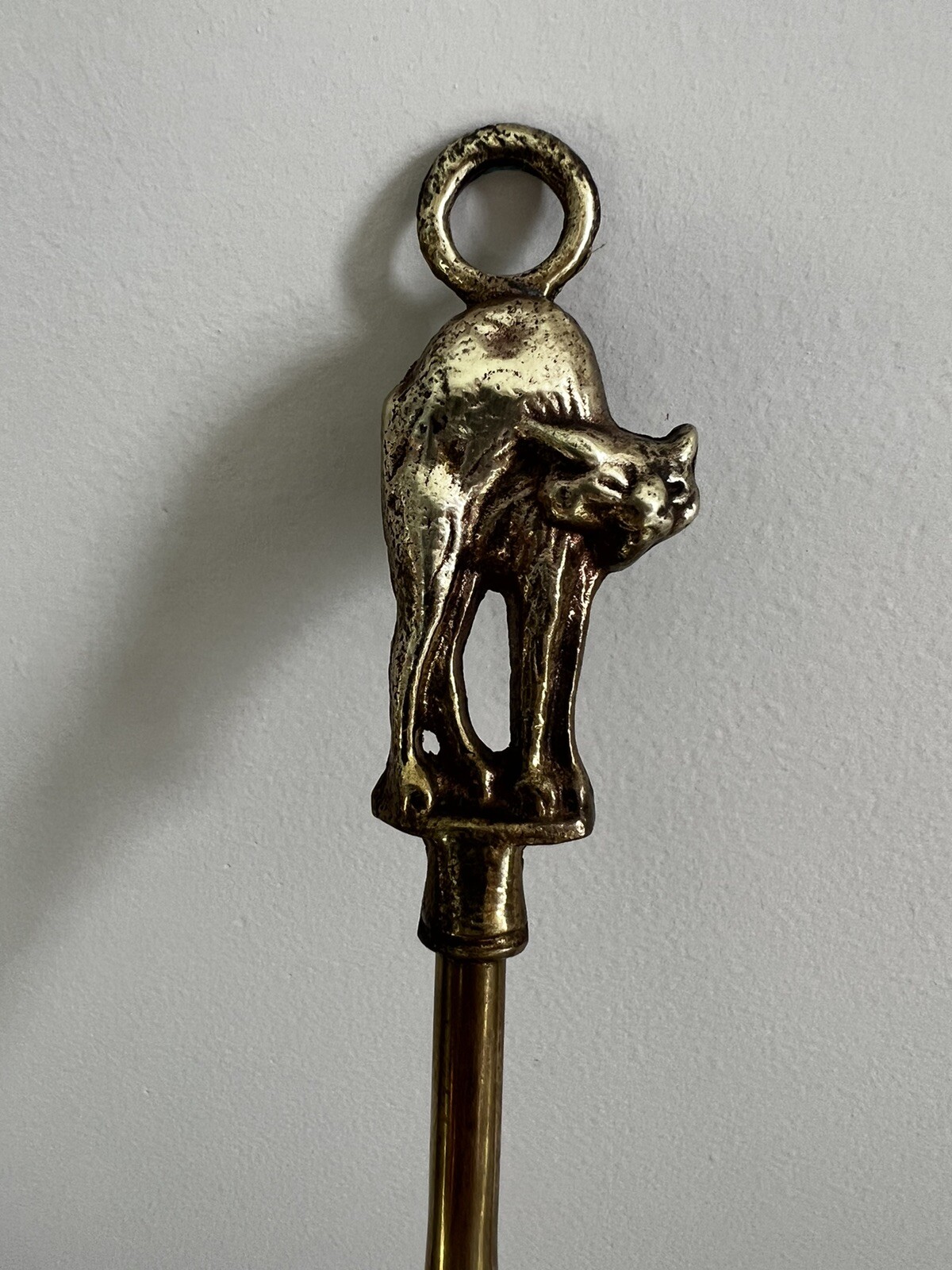 Vintage brass scaredy cat Halloween fire toasting fork fireplace ...