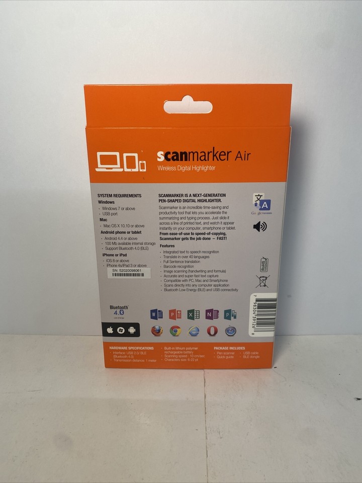 Scanmarker Air Pen Scanner - Wireless Digital Highlighter and Reader ...