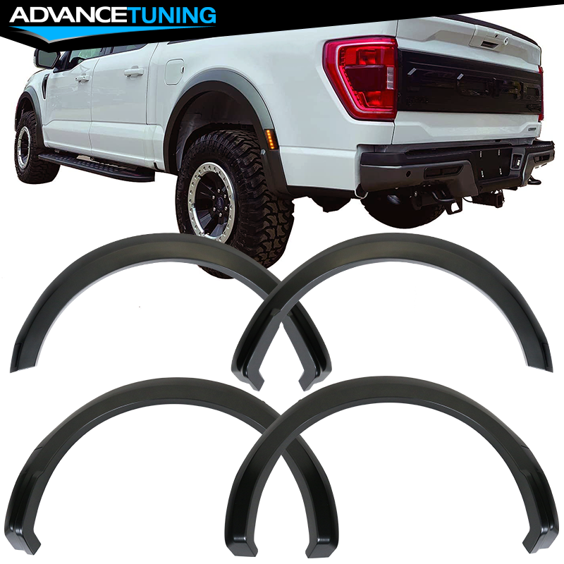 Fits 21-22 Ford F150 Raptor Style Front Rear Fender Flares 4PC Set Grey ...