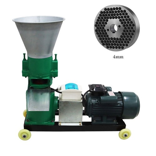 220V 4mm Granulator Feed Pellet Mill Machine Feed Maker 2 Rollers 150kg/h 3KW | eBay