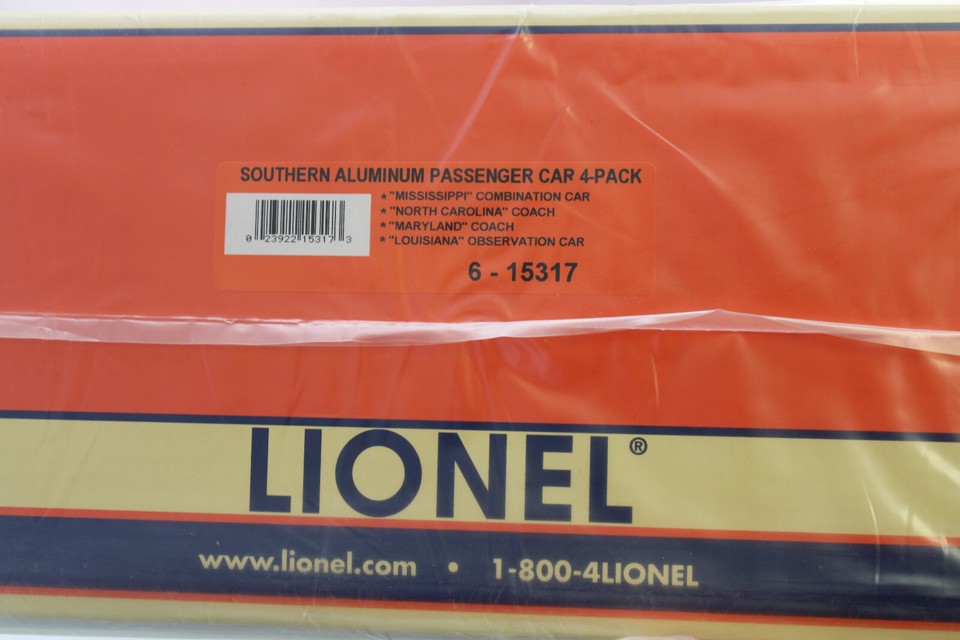 O-Gauge - Lionel 6-15317- Southern Passenger Cars (4-Pac) | eBay