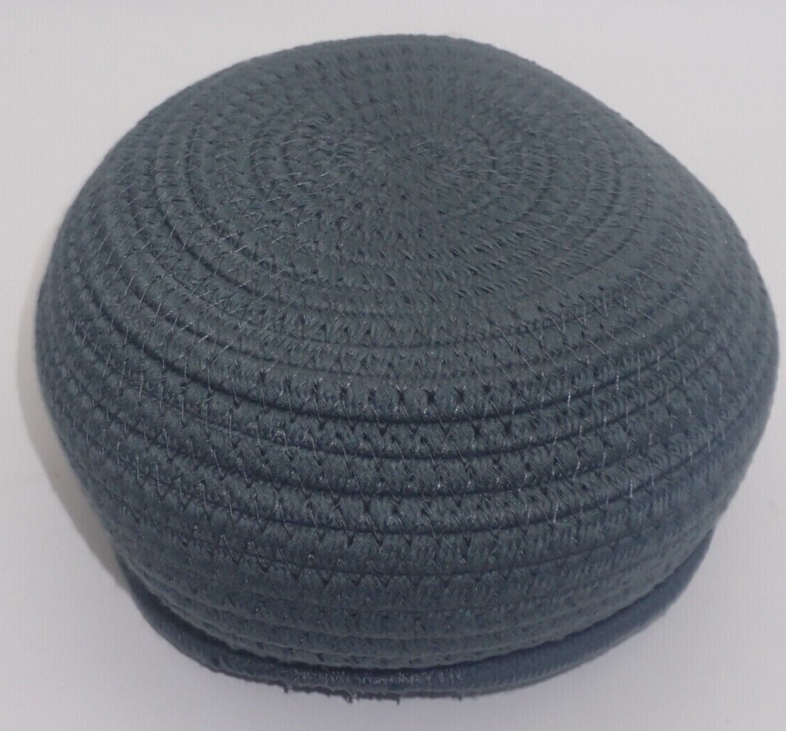 Dark Gray Rope Basket with Lid Woven Cotton Round Pot Shape | eBay