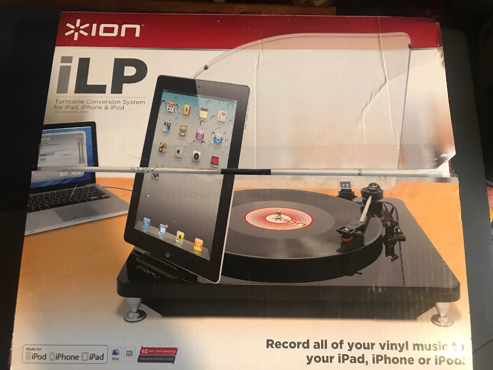 Ion iLP Turntable Conversion System Compatible with Apple iPad, iPhone ...